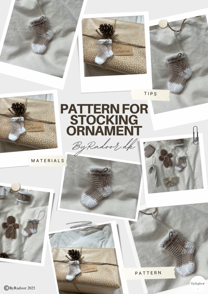 Christmas Stocking Ornament Crochet Pattern - ByRadoor